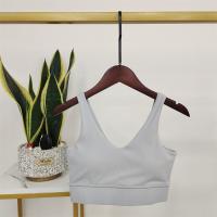 China 230g Womens Sports Bra Fitness Yoga Underwear Chest Pad Removable Nylon Bra Top for sale