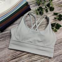 China ODM Women's Strappy Sports Bras Removable Chest Padded Sports Bra Criss Cross Back for sale