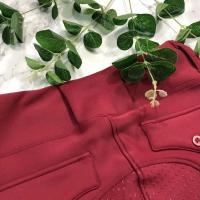 China Red Women Fleece Riding Breeches Horse Riding Brushed Leggings for sale