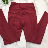China Red Women Fleece Riding Breeches Horse Riding Brushed Leggings for sale
