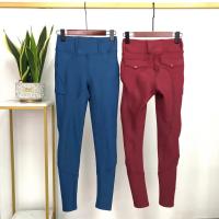 China Red Women Fleece Riding Breeches Horse Riding Brushed Leggings for sale