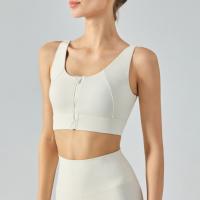 China Nulu Front Zipper Yoga Tank Top High Strength Sports Bra With Cushion for sale