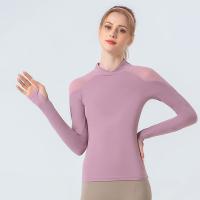 China Women's Equestrian Base Layer Long Sleeve Thumb Hole Horse Riding Shirts Mesh Tops for sale