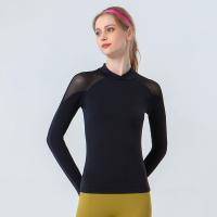 China Women's Equestrian Base Layer Long Sleeve Thumb Hole Horse Riding Shirts Mesh Tops for sale