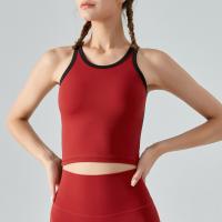 China Fashionable Color XL Womens Sports Bra Blocking Edging Yoga Vest for sale