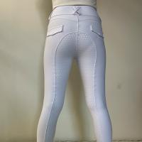 China CNAS White Horse Riding Legging Front Pocket Silicone Custom Logo for sale