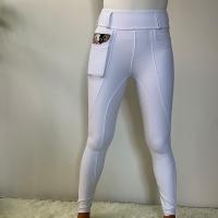 China CNAS White Horse Riding Legging Front Pocket Silicone Custom Logo for sale