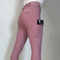 China Little Girls Pink Cute Horse Riding Pants Leggings With Pockets Stretchy for sale