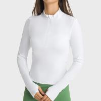 China Nylon Half Zipper Equestrian Base Layer Women Elastic Horse Riding Long Sleeve for sale