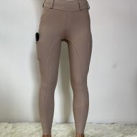 China Beige Khaki Children Horse Riding Silicone Grip Full Seat Breeches With Phone Pocket for sale