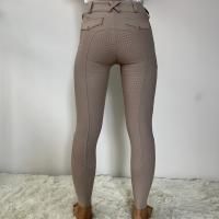 China Beige Khaki Children Horse Riding Silicone Grip Full Seat Breeches With Phone Pocket for sale