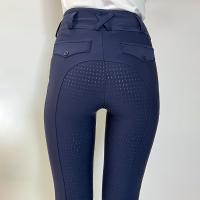 China Navy Equestrians Young Girls Horse Riding Pants Horseback With Full Seat Silicone for sale