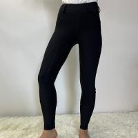 China Pocket Horse Riding Pants Black High Stretch Silicone Grip Kids Equestrian Breeches for sale