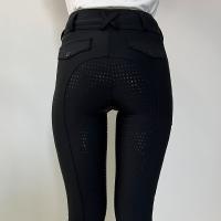 China Pocket Horse Riding Pants Black High Stretch Silicone Grip Kids Equestrian Breeches for sale