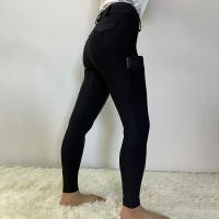 China Pocket Horse Riding Pants Black High Stretch Silicone Grip Kids Equestrian Breeches for sale
