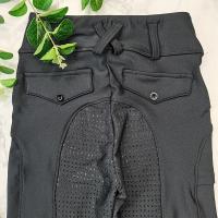 China Pocket Horse Riding Pants Black High Stretch Silicone Grip Kids Equestrian Breeches for sale