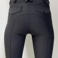 China Grey Girls Polyester Horse Riding Pants Side Pocket Equestrian Breeches With Silicone for sale