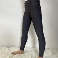 China Grey Girls Polyester Horse Riding Pants Side Pocket Equestrian Breeches With Silicone for sale