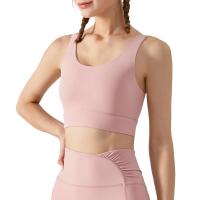 China Twist Hollow Out Yoga Underwear Fitness Vest Women'S Removable Bra for sale