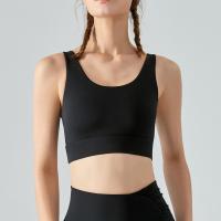 China Twist Hollow Out Yoga Underwear Fitness Vest Women'S Removable Bra for sale