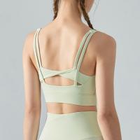 China Twist Hollow Out Yoga Underwear Fitness Vest Women'S Removable Bra for sale