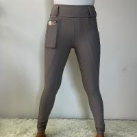 China Gray Four Way Stretch Women Equestrian Breeches Full Silicone With Pocket for sale