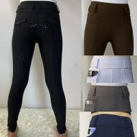 China 5 Colors Black Polyester Riding Breeches Silicone Ladies Horse Leggings for sale