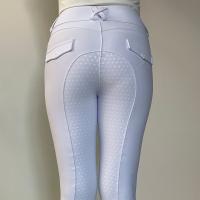 China White Two Side Pockets Women Horse Riding Pants Tights Competition for sale
