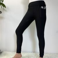 China Black Horse Riding Jodhpurs Women Four Way Stretch Breeches With Silicone for sale