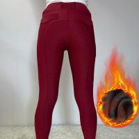 China 2XS - XL Winter Thickening Warm Women Equestrian Pants High Elastic Red for sale