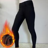 China Black Warm Horse Riding Pants Women Equestrian Clothing 320gsm for sale