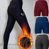 China Black Warm Horse Riding Pants Women Equestrian Clothing 320gsm for sale