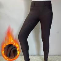 China XL Gray Winter Jodhpurs Riding Full Seat Silicone Breeches Fleece Female for sale