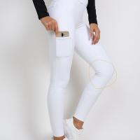 China White Full Grip Competition Pantalon Equitation Horse Riding Pants Tight Waist Belt for sale
