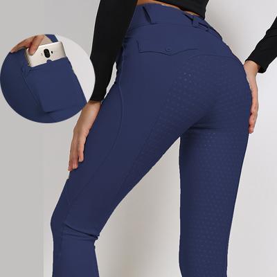 China Navy Grip Riding Gear Legging Equestrian Breeches With Pocket for sale