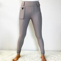 China Grey Women Equestrian Jumping Leggings Silicone Racing Breeches With Two Pockets for sale