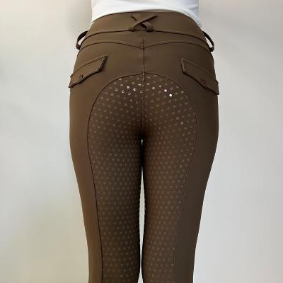 China Brown Top Fashion Horse Riding Trousers Women Equestrian Breeches for sale