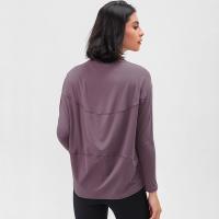China Nylon Nude Feel Ladies Yoga Tops Workout Fashion Loose Women Long Sleeve Shirts for sale