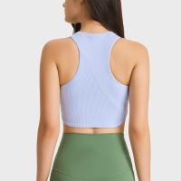 China High Elastic Ladies Yoga Vest Bra Running Sports Versatile Fashion Rib Yoga Clothes for sale
