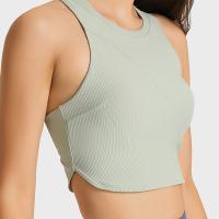 China High Elastic Ladies Yoga Vest Bra Running Sports Versatile Fashion Rib Yoga Clothes for sale