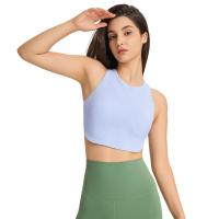 China High Elastic Ladies Yoga Vest Bra Running Sports Versatile Fashion Rib Yoga Clothes for sale