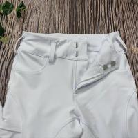 China XS 280gsm Elastic Silicone Horse Legging Women Button Riding Breeches for sale