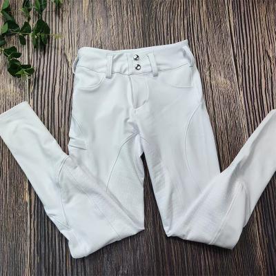 China XS 280gsm Elastic Silicone Horse Legging Women Button Riding Breeches for sale