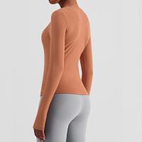 China Long Sleeve Crew Neck Women Equestrian Tops Running Fitness Breathable for sale