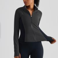 China Nylon Women's Horse Riding Tops Color Blocked Non Slip Zip Top Coat for sale