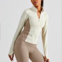 China Nylon Women's Horse Riding Tops Color Blocked Non Slip Zip Top Coat for sale