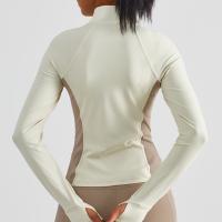 China Nylon Women's Horse Riding Tops Color Blocked Non Slip Zip Top Coat for sale