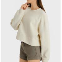 China ODM Breathable Soft Loose Yoga Sweatshirt Sports Hoodies Women Stair Cloth Pullover Sweater for sale
