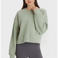 China ODM Breathable Soft Loose Yoga Sweatshirt Sports Hoodies Women Stair Cloth Pullover Sweater for sale
