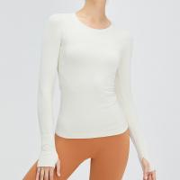 China Seamless Long Sleeve Women Sports Equestrian Riding Tops With Thumb Hole for sale